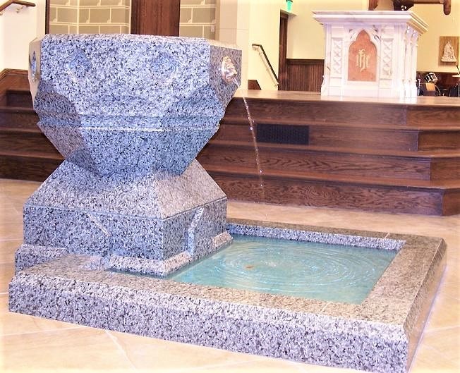 Marble Altars and Sanctuary Furniture. Pulpits, Baptismal fonts, Reredos.