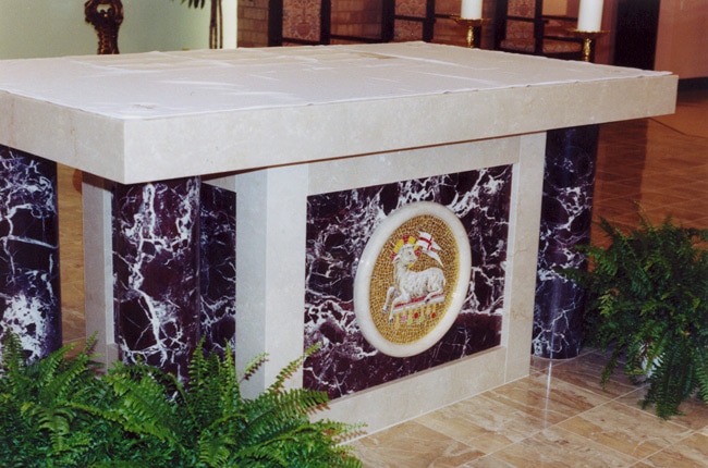 Marble Altars and Sanctuary Furniture. Pulpits, Baptismal fonts, Reredos.